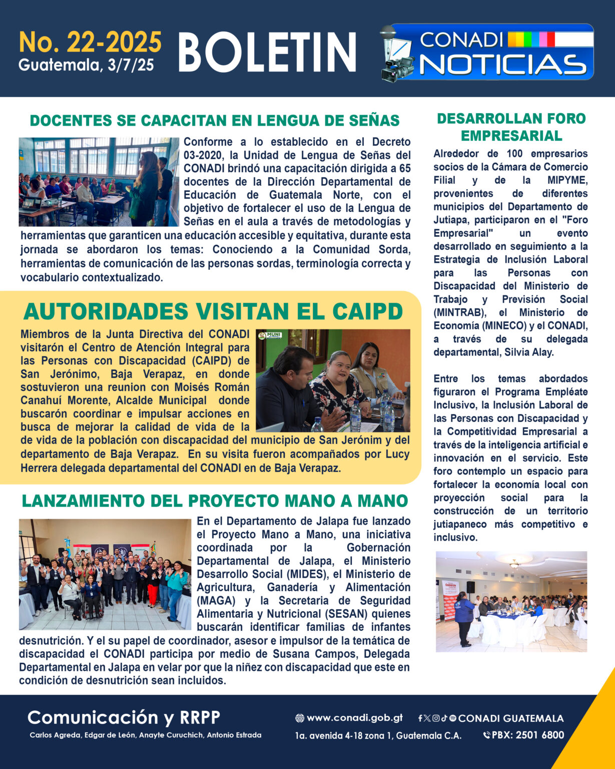 BOLETÍN 22-2025 – Consejo Nacional para la Atención de las Personas con ...