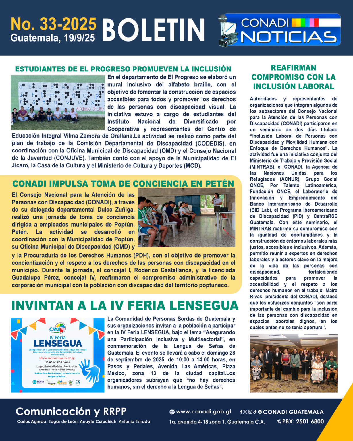 BOLETÍN 33-2025 – Consejo Nacional para la Atención de las Personas con ...
